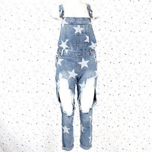 American Bazi | Jeans | Star Print Distressed Denim Jean Overalls ...